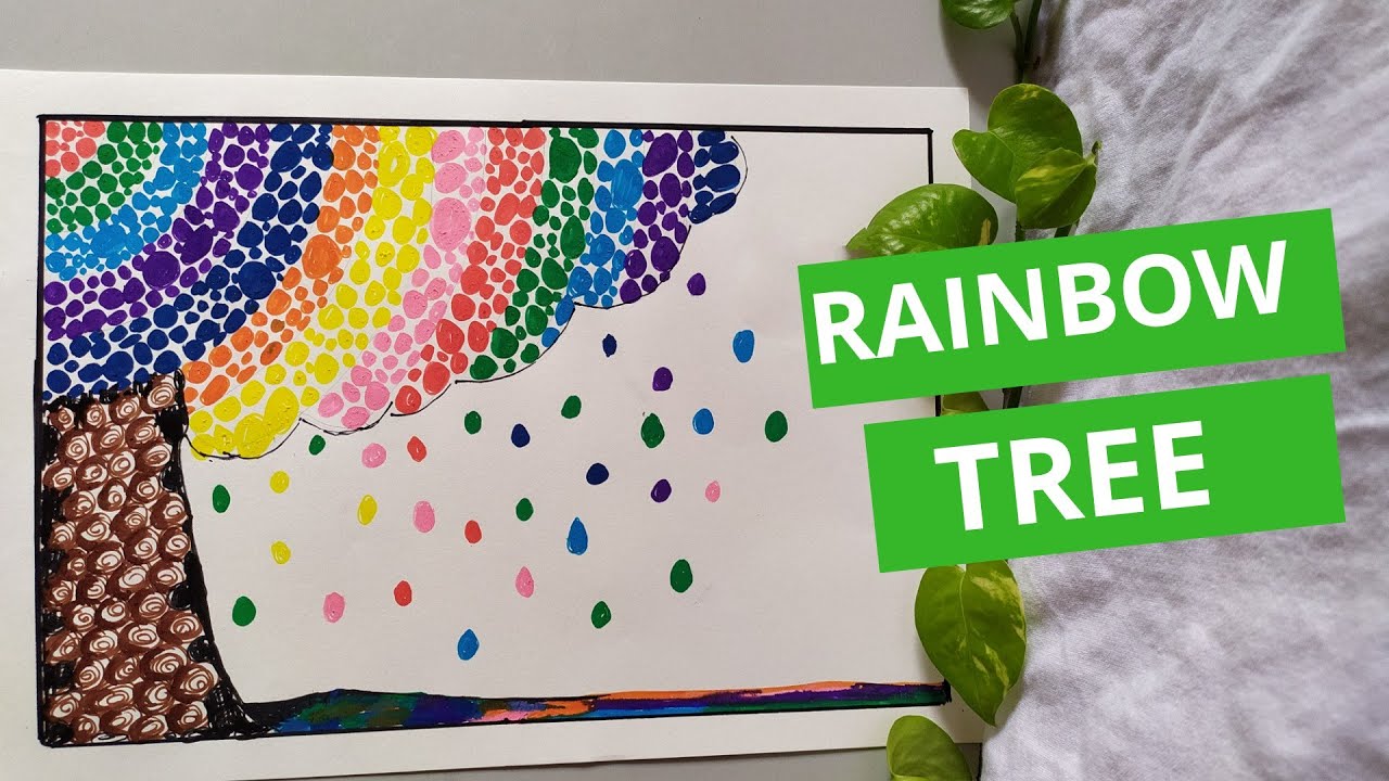 How to draw a RAINBOW TREE || VIBRANT AND COLORFUL TREE || IMAGINARY ...