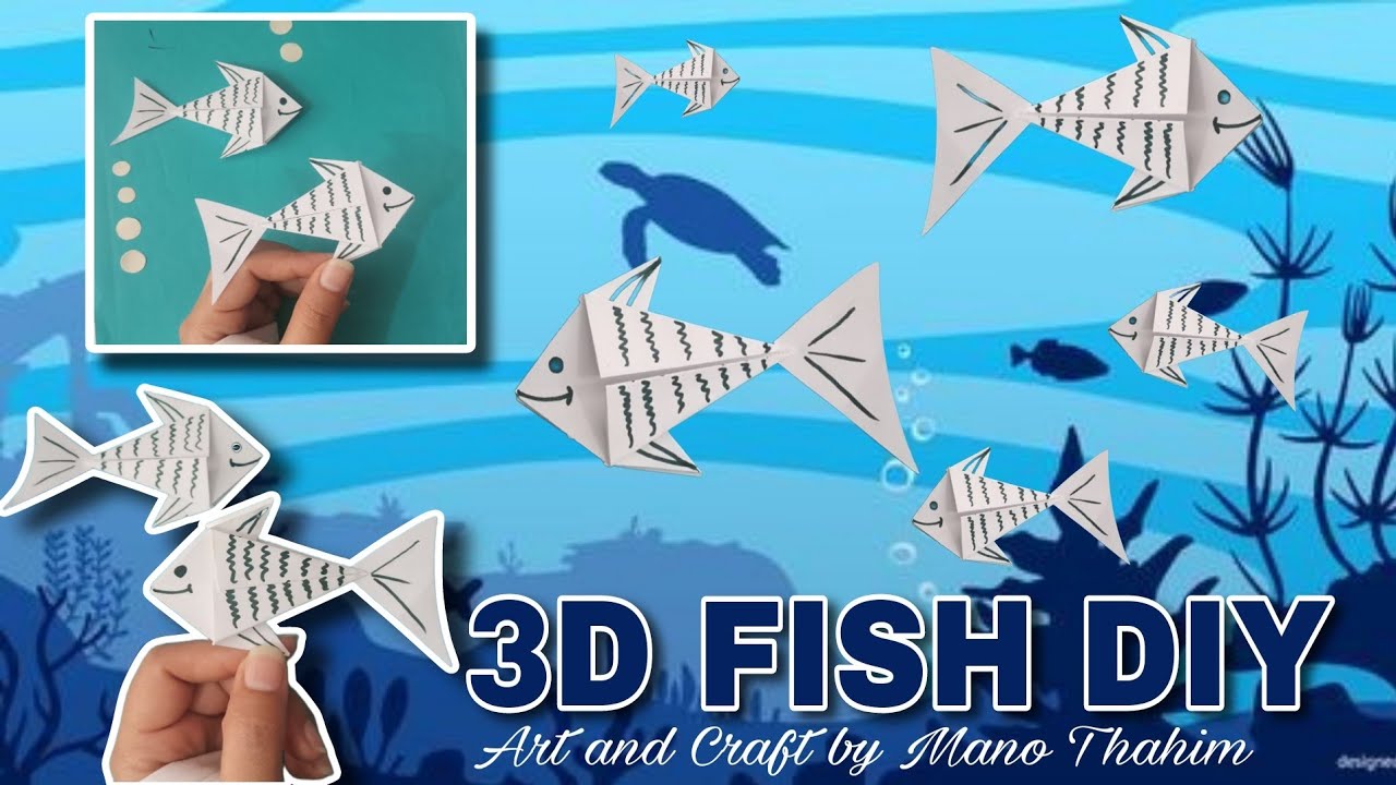 How To Make Easy Origami Paper Fish For Kids / Nursery Craft Ideas ...