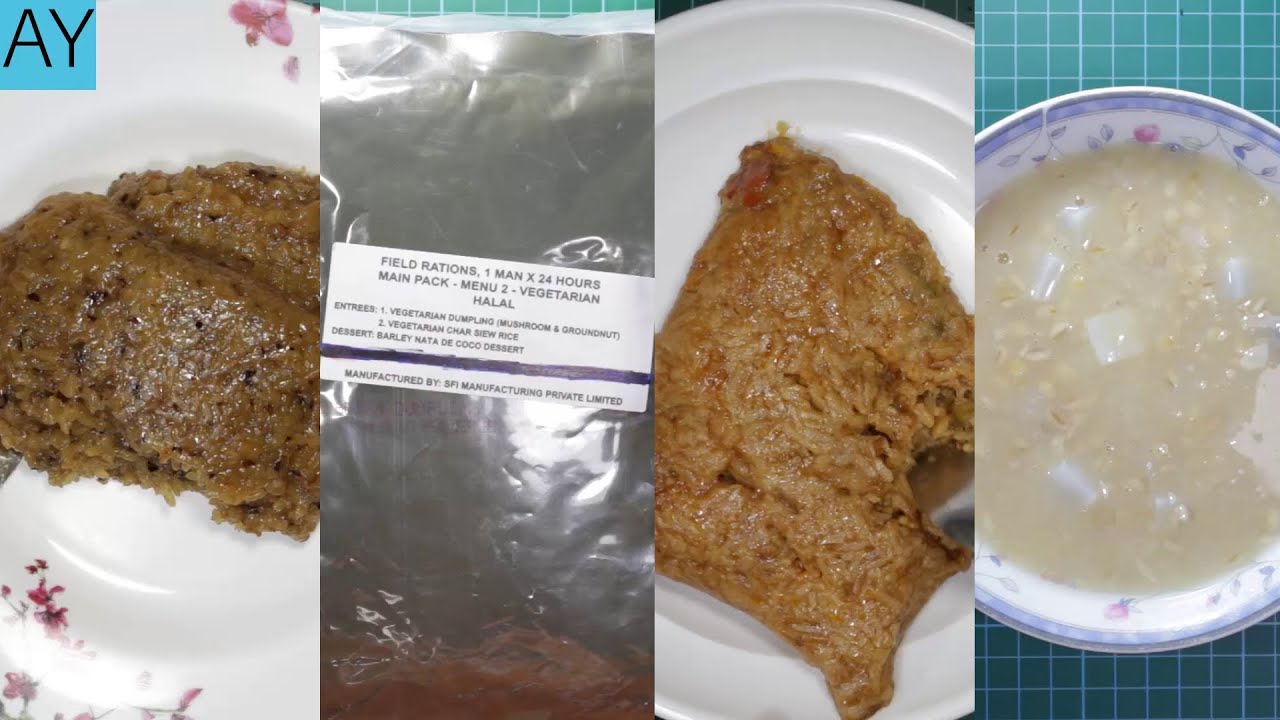 SAF Field Ration Taste Test: Halal Vegetarian Menu 2 | AY - YouTube