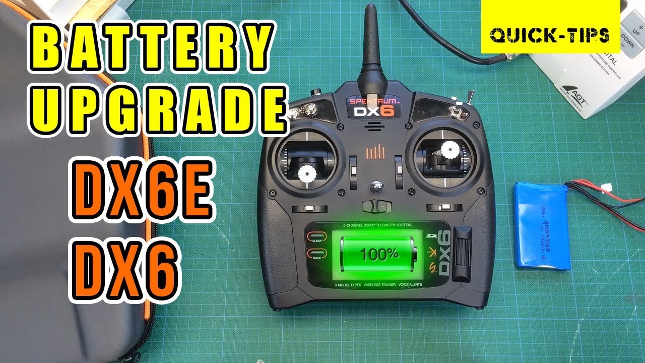 Spektrum DX6 / DX6e Battery Upgrade [Deutsch German] - YouTube