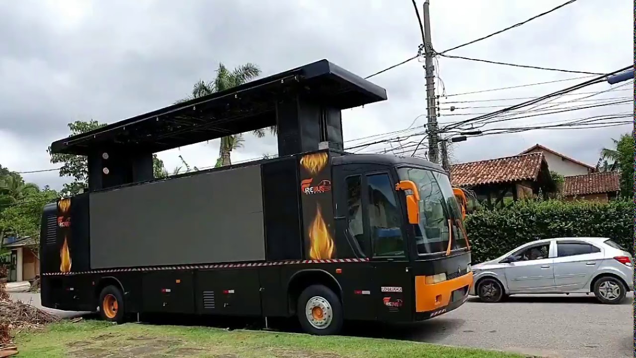 Fire Bus , stage bus , unidade movel , ônibus palco - YouTube