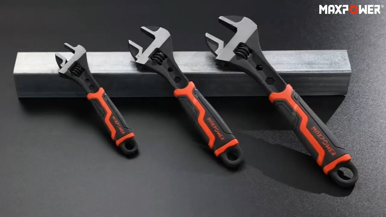 Wide Opening Plastic Grip Adjustable Wrench - YouTube