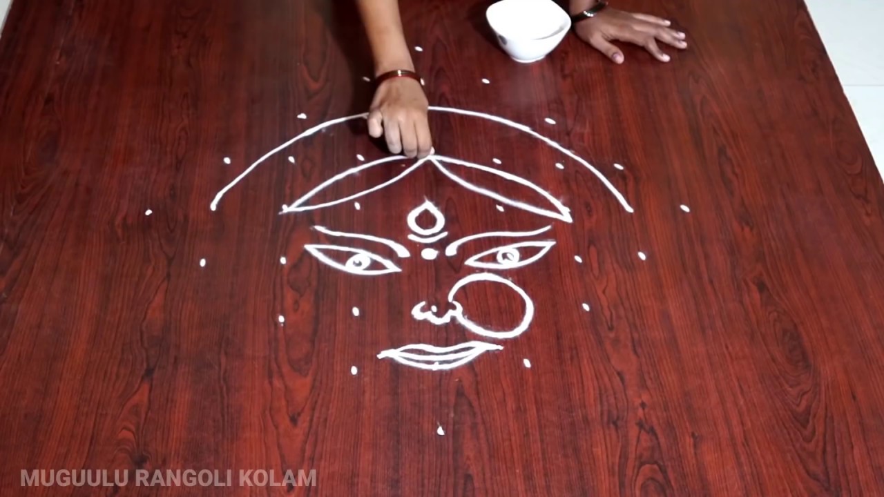 dussehra rangoli designs navratri rangoli designs dots 9 to 1 devi ...