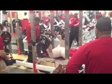 Adam Replogle 38 reps Indiana Pro Day - YouTube