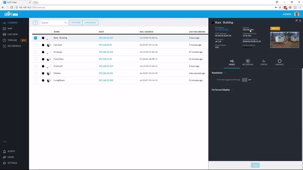 UBNT Video NVR 3.9.0 Web Interface - YouTube