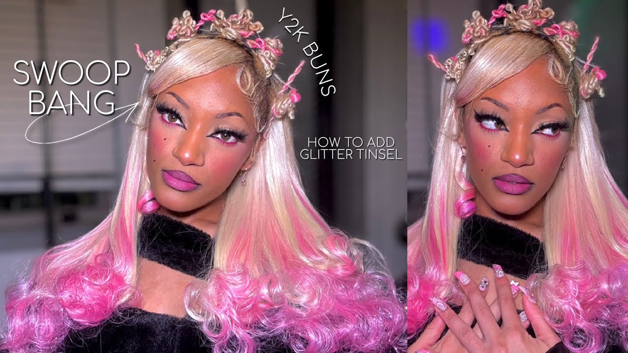 HALF UP HALF DOWN + Y2K BUNS + SWOOP QUICKWEAVE TUTORIAL - YouTube