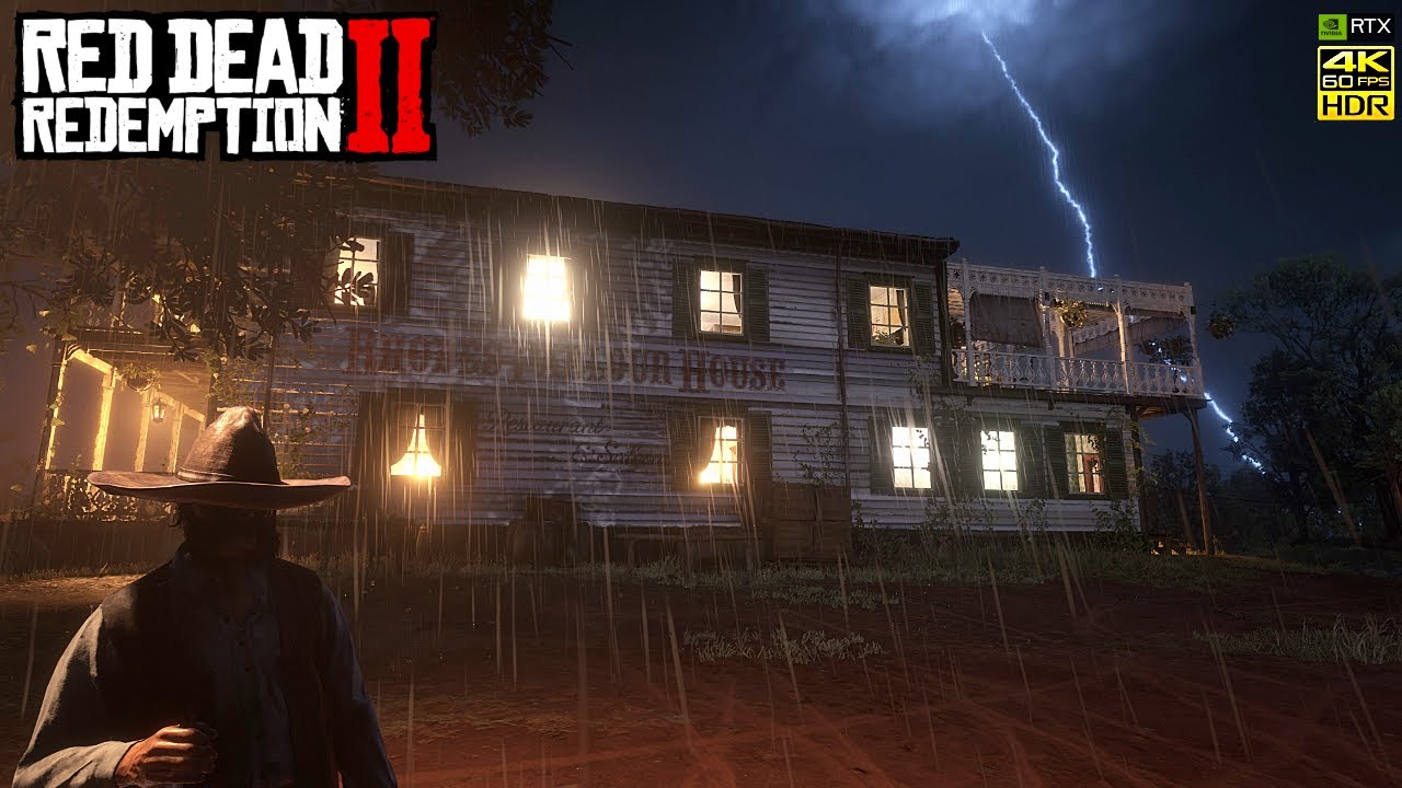 [4K] Walking in a thunderstorm around Rhodes - Red Dead Redemption 2 ...