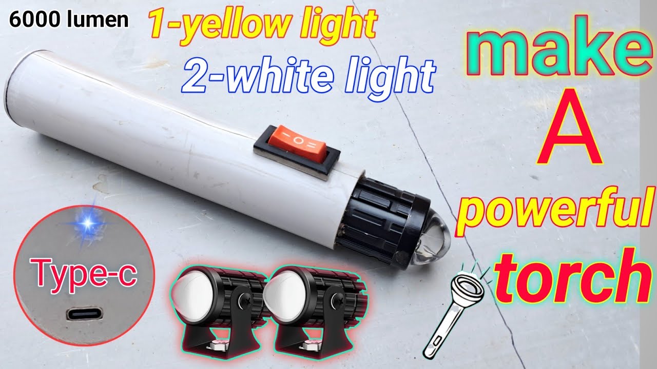 make a 12 volt torch from fog light //ps indian maker - YouTube