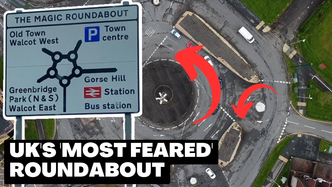 Magic Roundabout Swindon: CRAZY Junction CHAOS (Aerial Footage) - YouTube