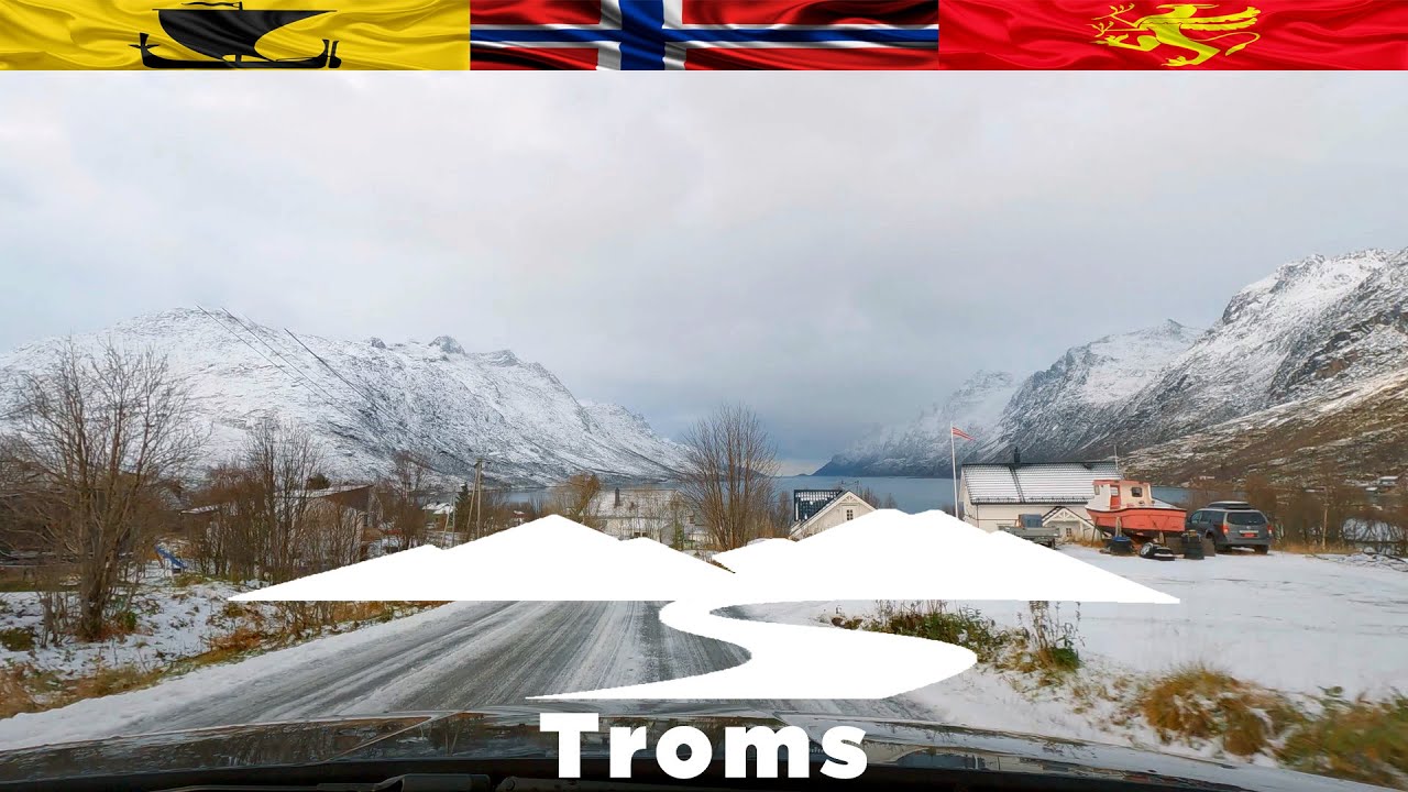 Scenic drive Norway: Håkøya - Ersfjordbotn (Frozen waterfall) - YouTube