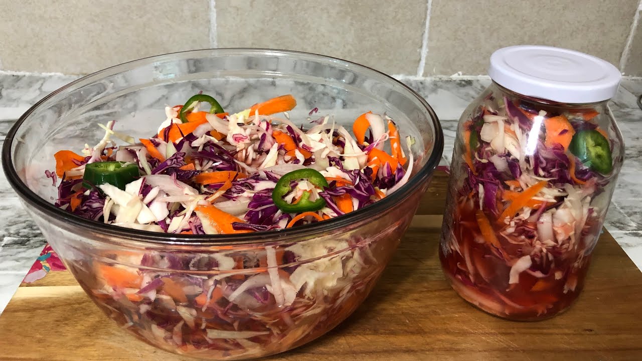 Como preparar curtido de Repollo Mixto 👉🏻mixed cabbage tanning 🥗 - YouTube
