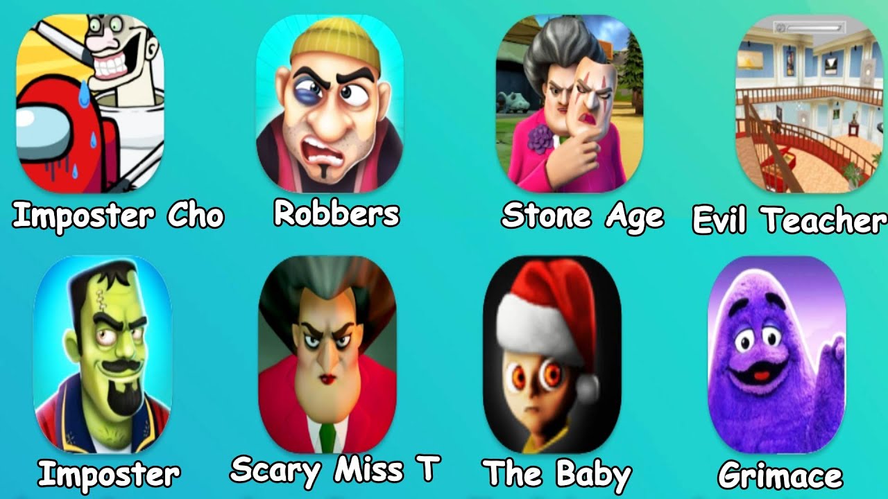 Scary Imposter, Grimace Monster, Imposter Choice, Scary Evil Teacher 3D ...