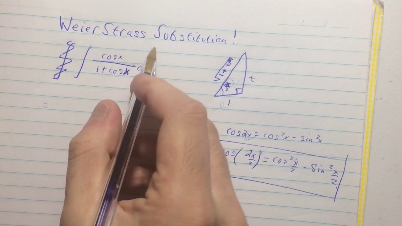 Weierstrass Substitution 1 Part 1 YouTube Weierstrass Substitution 1 Part 1 YouTube