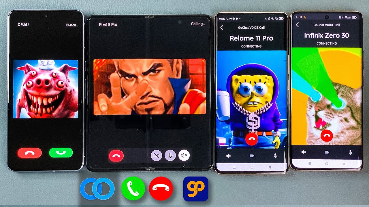 Twinme VS Go Chat Incoming Call & SMS & Video Call Pixel 8 Pro + Z Fold ...