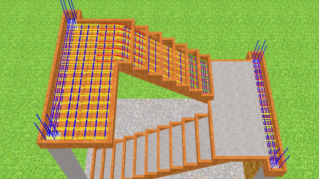 Stair Construction with Beam Column | Stair Construction | Stair plan ...