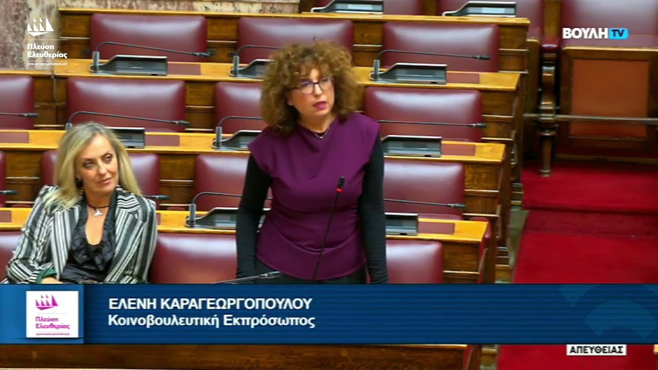 Η παρέμβαση της Έλενας Καραγεωργοπούλου στην Ολομέλεια της Βουλής (11 ...