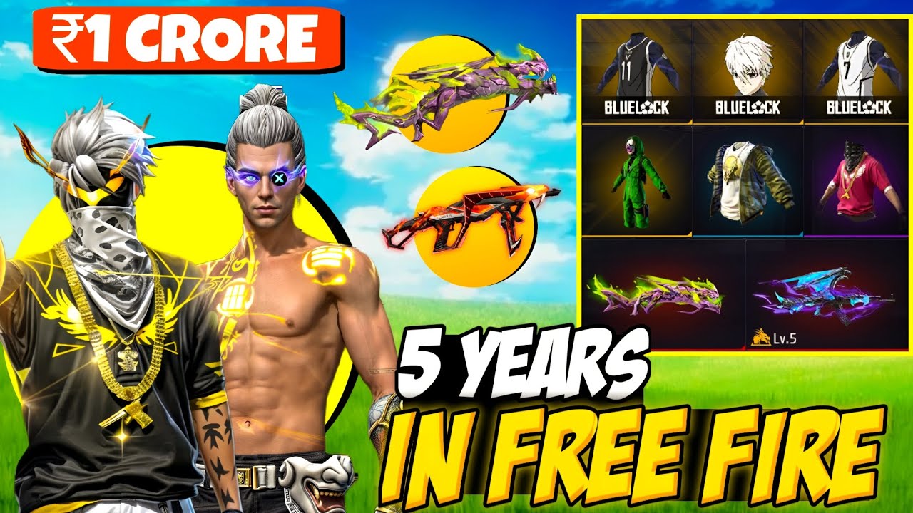 "5-Year Free Fire Collection | My Bundles & Gun Skins Collection In ...