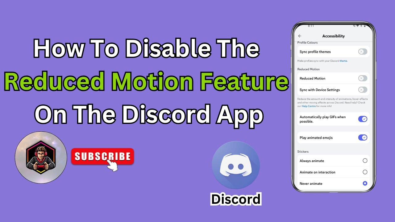How To Turn Off The Reduced Motion Setting On The Discord App | Tips ...