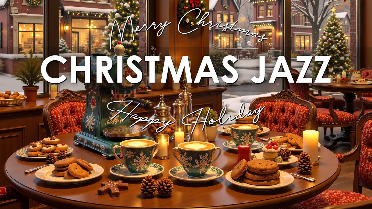 Smooth Jazz Music at Cozy Christmas Coffee Shop Ambience 🎄 Relaxing ...