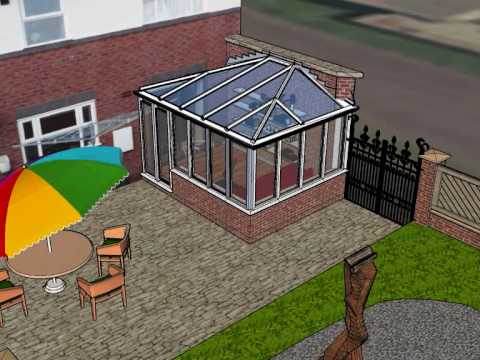 Cad 3d conservatory design - YouTube