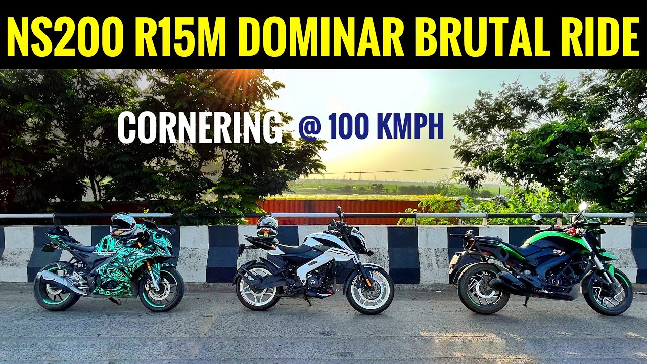 NS 200 & modified R15 M Ride with dominar 400 | don’t miss cornering ...