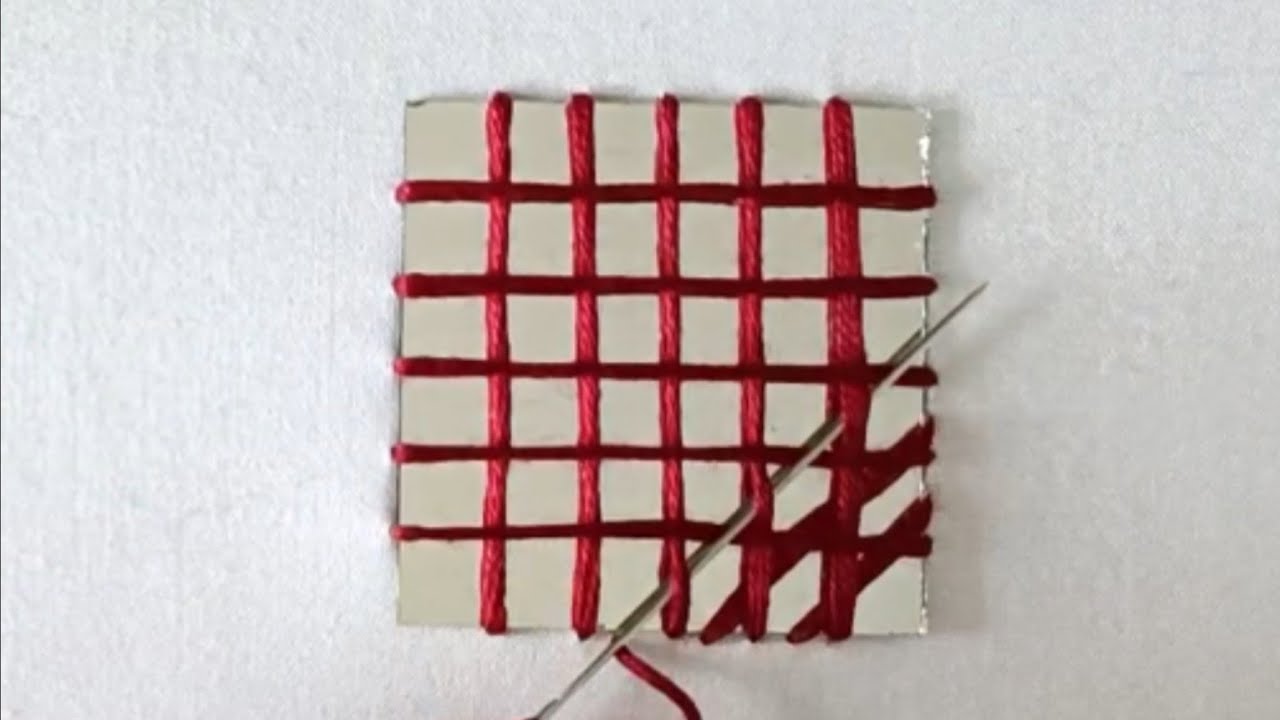 hand embroidery : mirror work || mirror work stitch || square mirror ...