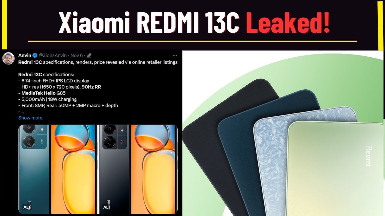 Redmi 13C Leaked! Price Specifications and Colors - YouTube