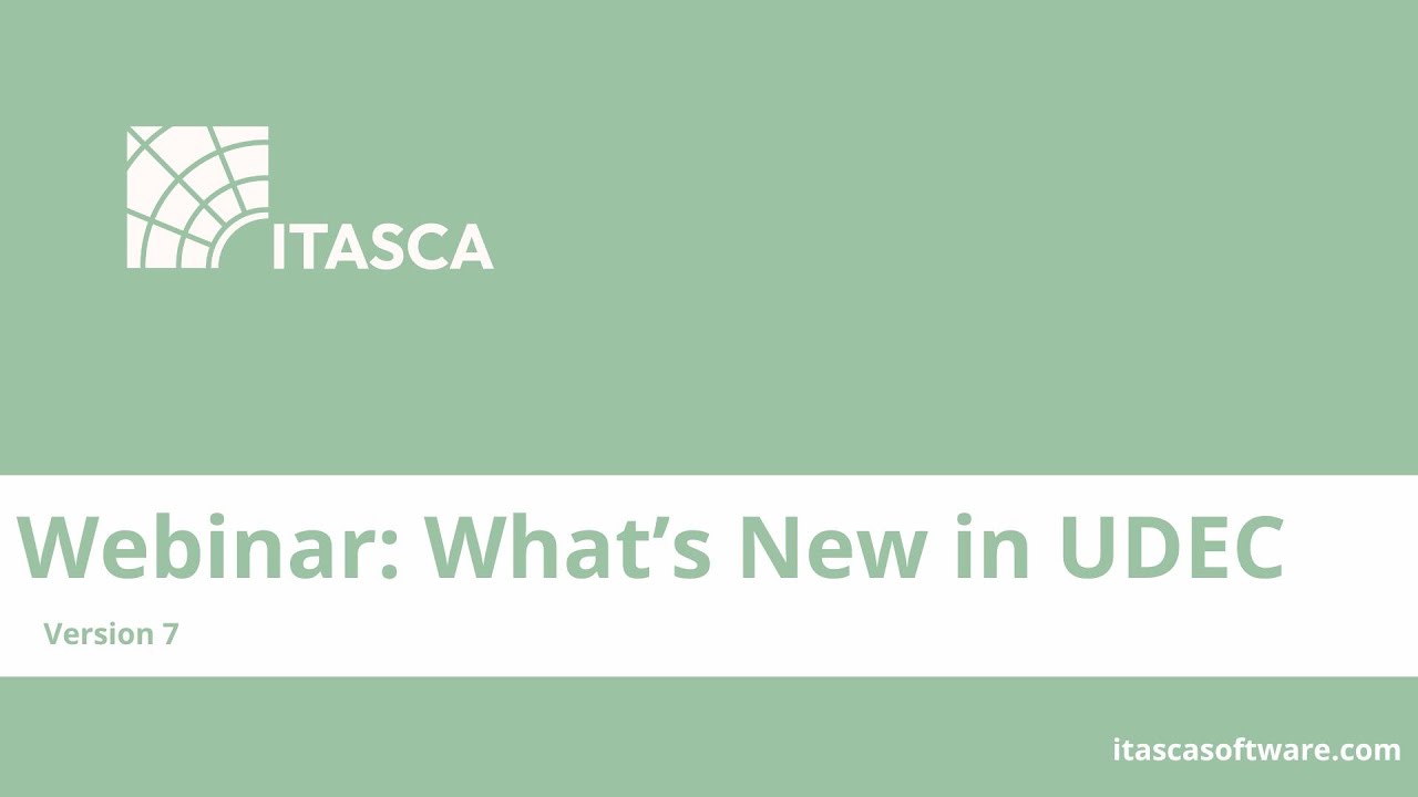 Webinar: What's New in UDEC 7.0 - YouTube