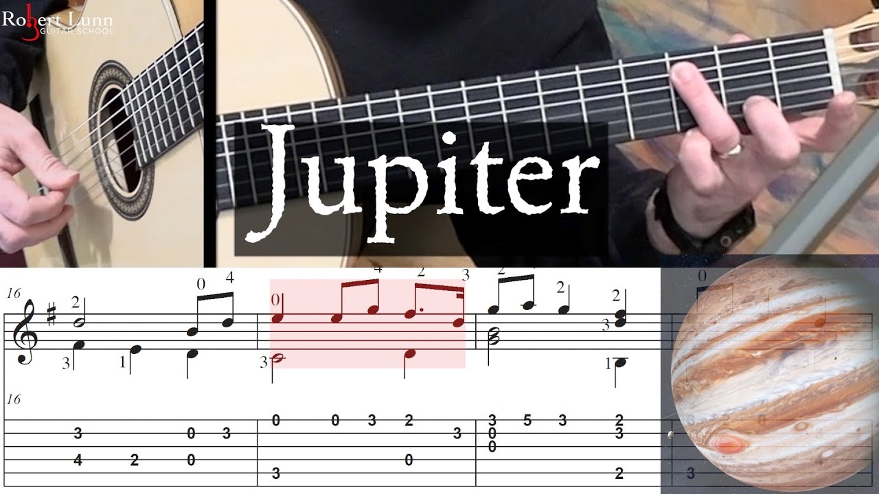 JUPITER THEME (The Planets) - Gustav Holst - Full Tutorial with TAB ...