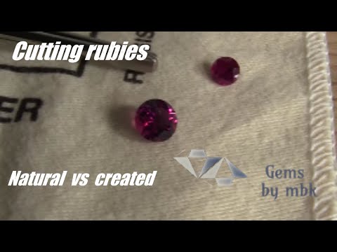 Cutting rubies, created vs natural. - YouTube