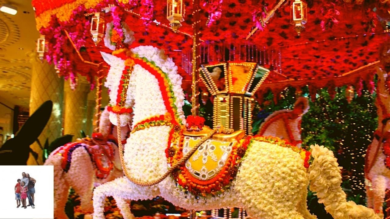 Carousel of flowers Wynn and Bellagio Hotels, Las Vegas NV - YouTube