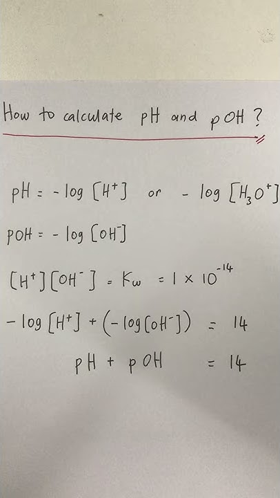 How to calculate pH and pOH - YouTube