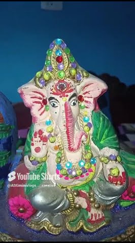 ganesha old murti painting(2) - YouTube