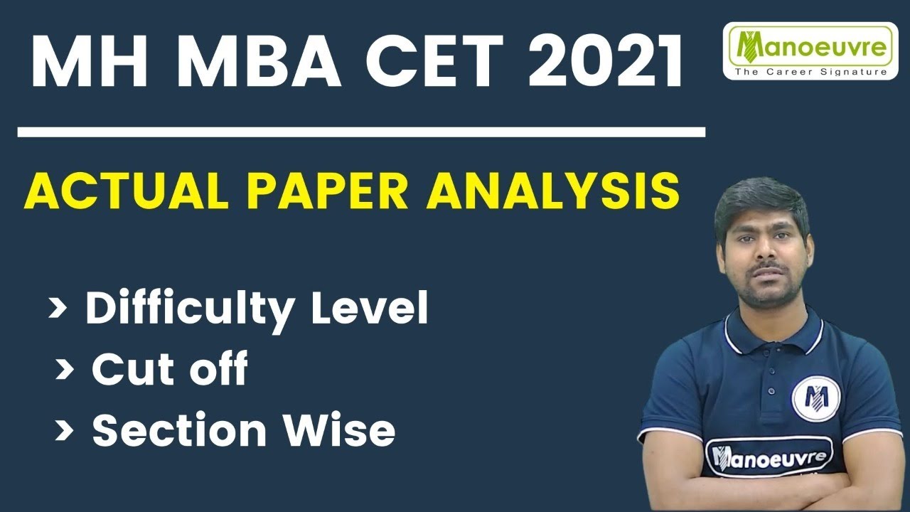 MH MBA CET 2021 | Actual Paper Analysis - Difficulty Level | Cut - Off ...