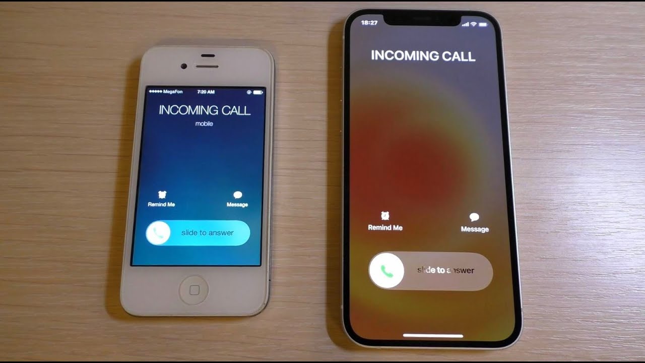 iPhone 4 vs iPhone 12 Incoming Call - YouTube