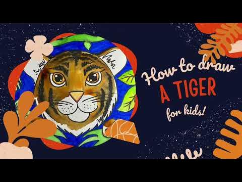 How to draw a tiger for kids! - YouTube