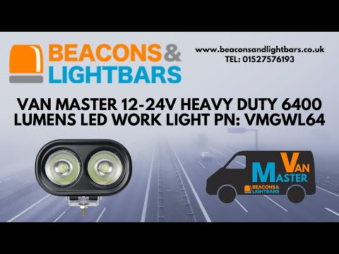 Van Master 12-24V Heavy Duty 6400 Lumens LED Work Light PN: VMGWL64 - Beaconsandlightbars
