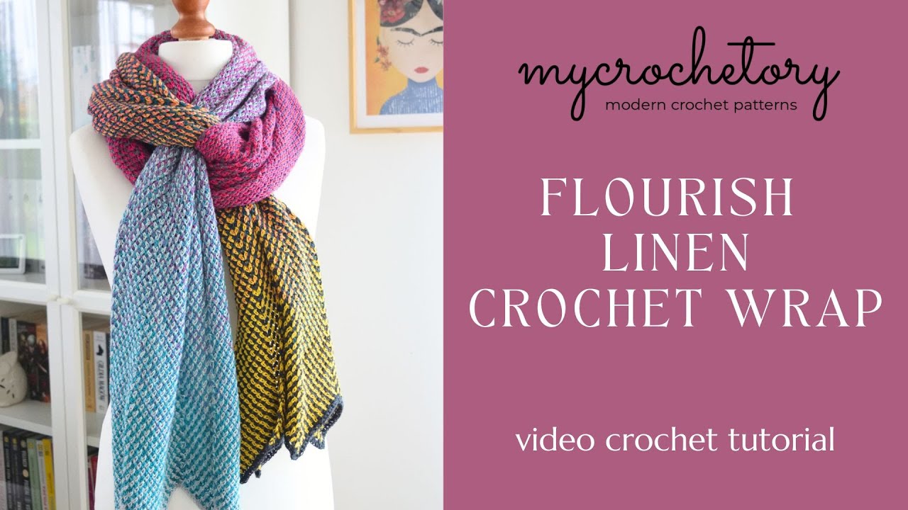 Flourish Linen Stitch Crochet Wrap FREE Pattern with No Extra Tails ...