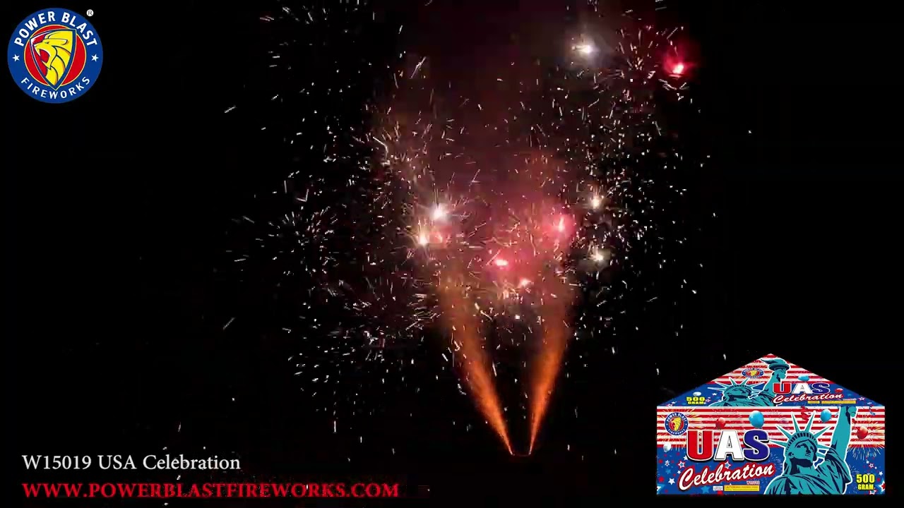 USA Celebration Fountain Firework by Power Blast Fireworks - YouTube