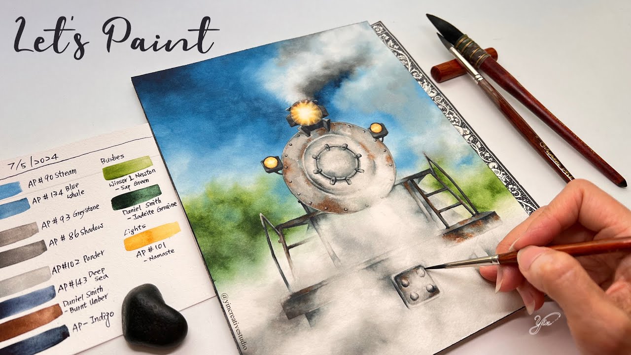 Watercolor Painting A Steam Train: Tips and Tutorials 🚂🎨#watercolor # ...