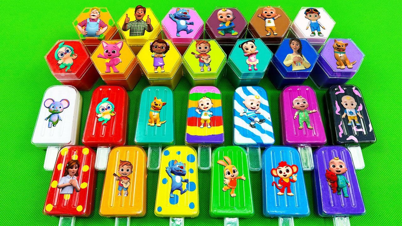 Finding Pinkfong Hogi, Cocomelon in Ice Cream, Hexagon SLIME Coloring ...