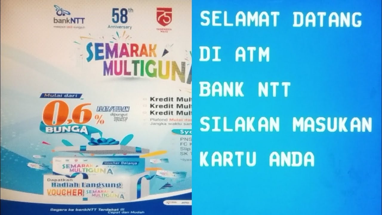 CARA MENGECEK SALDO DI ATM BANK NTT - YouTube
