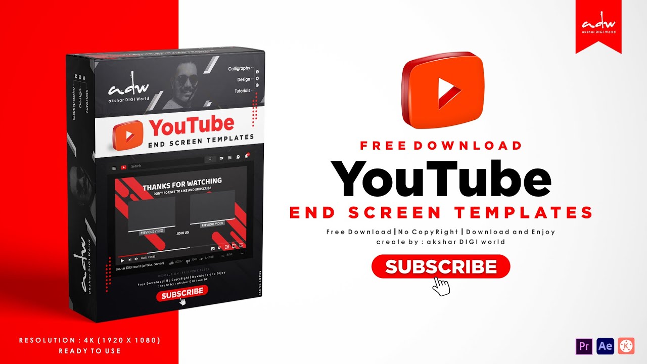 Top 5 YouTube End Screen & Outro Template | FREE DOWNLOAD | How To Add ...