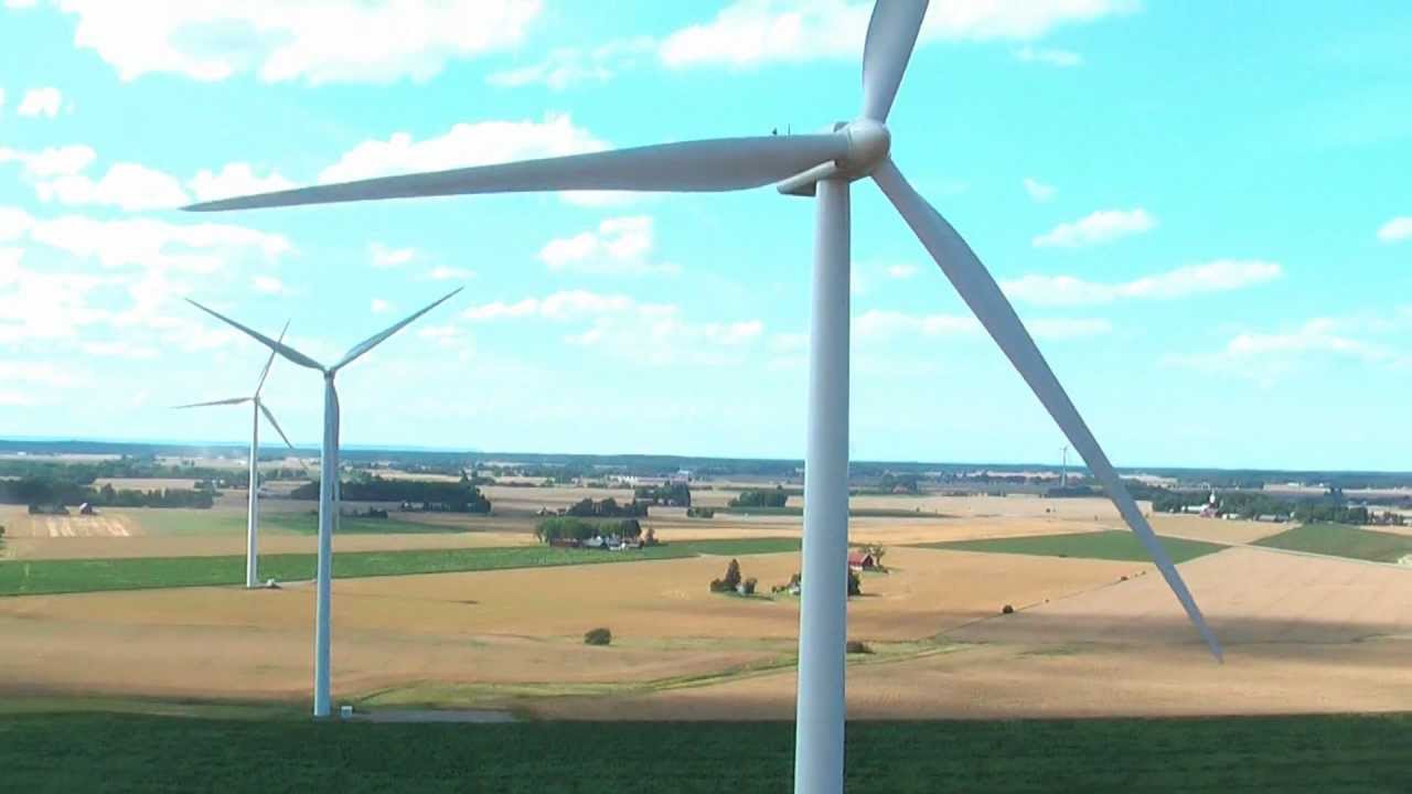 Wind turbines in Sweden as seen from a RC helicopter - YouTube