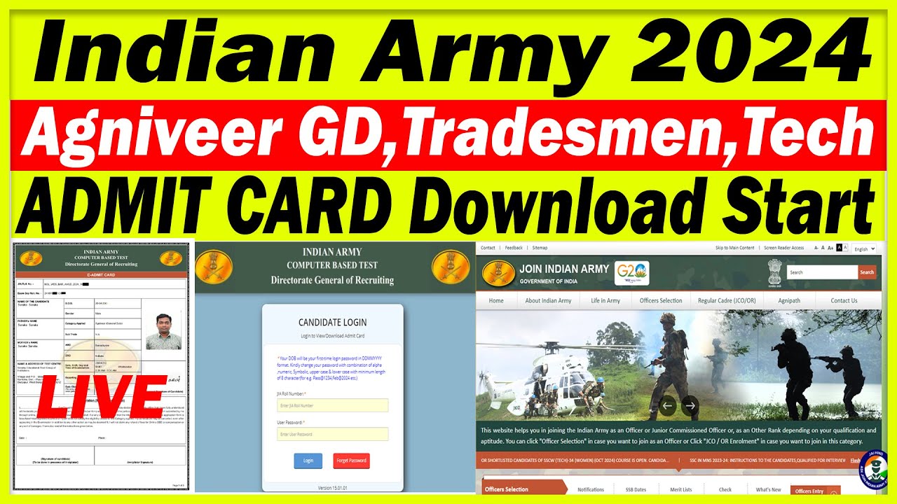 Indian Army Agniveer Admit Card 2024 | Agniveer Admit Card 2024 |How To Download Agniveer Admit ...