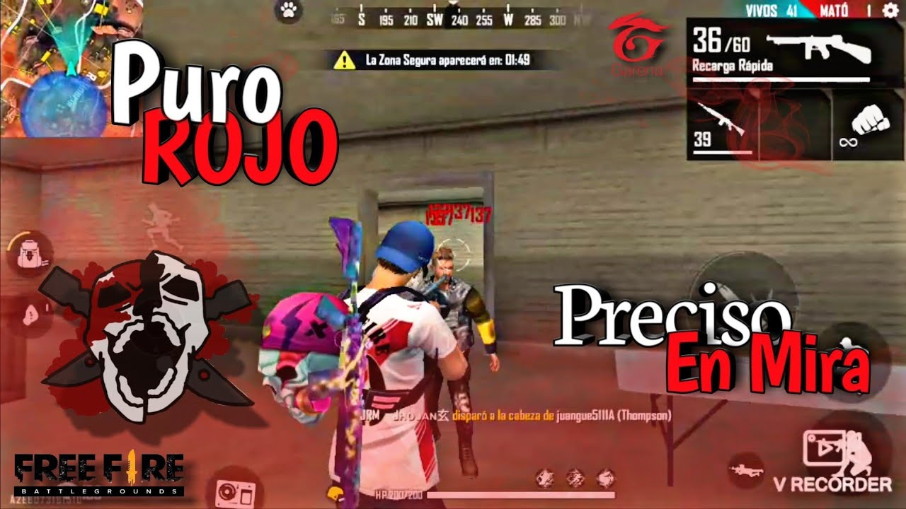 PURO ROJO, PRECISO EN MIRA // FREE FIRE - YouTube