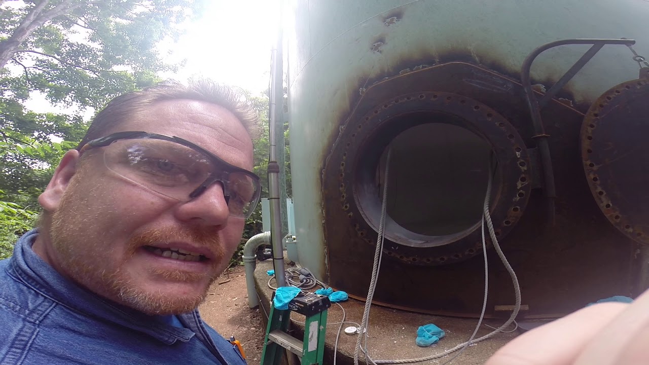 Water Tower Project Sand Blasting & Cathodic Protection System - YouTube