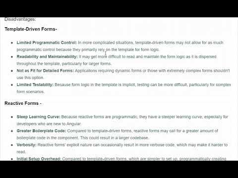 What are disadvantages of Template driven forms and Reactive driven ...