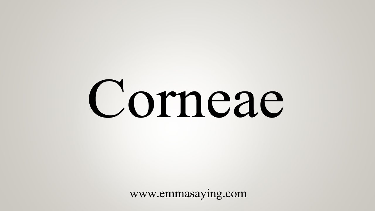 How To Say Corneae - YouTube