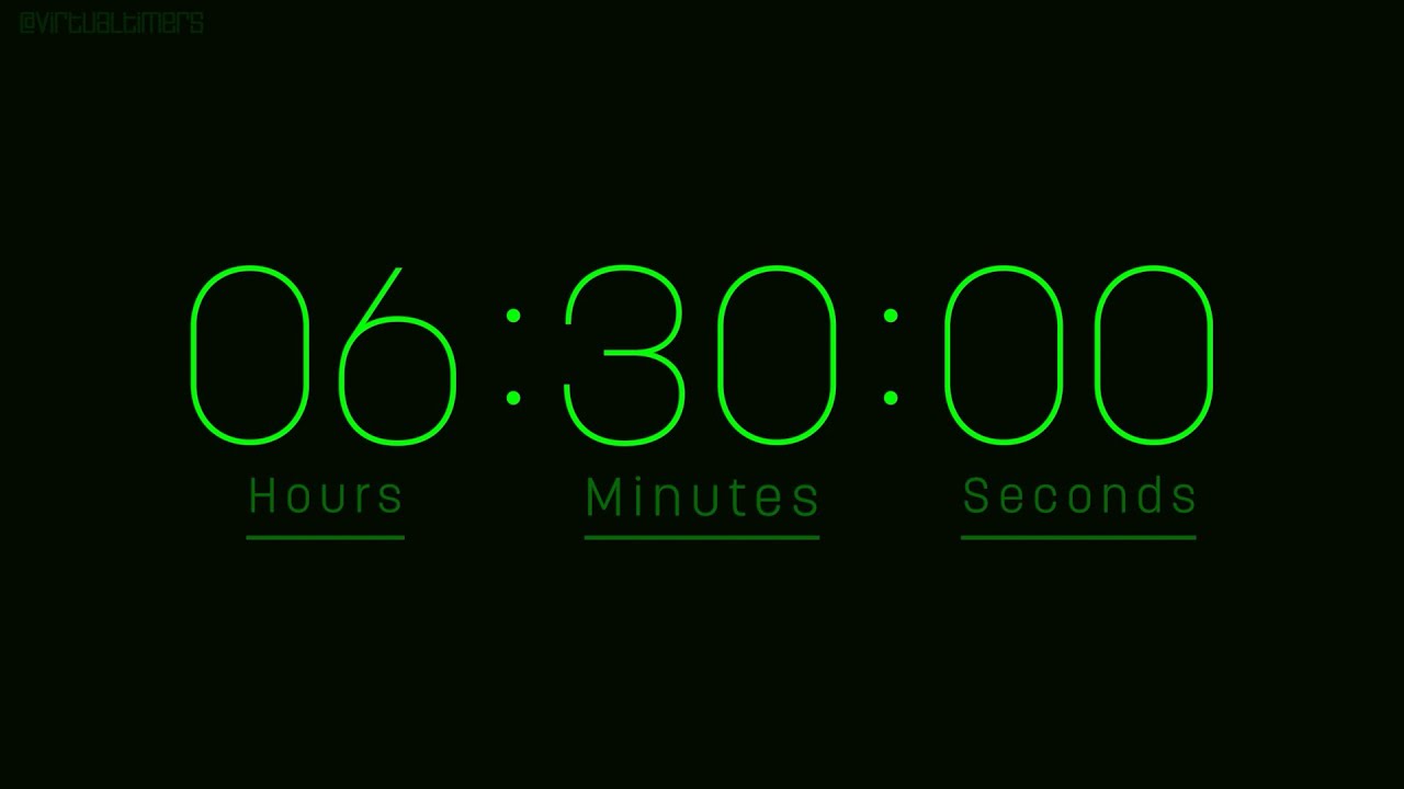 6 Hours and 30 Minutes Countdown Timer with Alarm & Time Markers ...